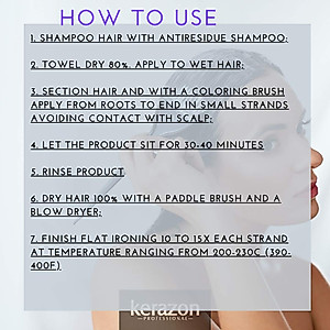 KERAZON Blonde Brazilian Hair BTX Treatment Purple Mask Platinum Effect & Silver Hair Providing Smoothing, Deep Hydration, Anti-Brass, Shine, Softness, Volume & Frizz Control