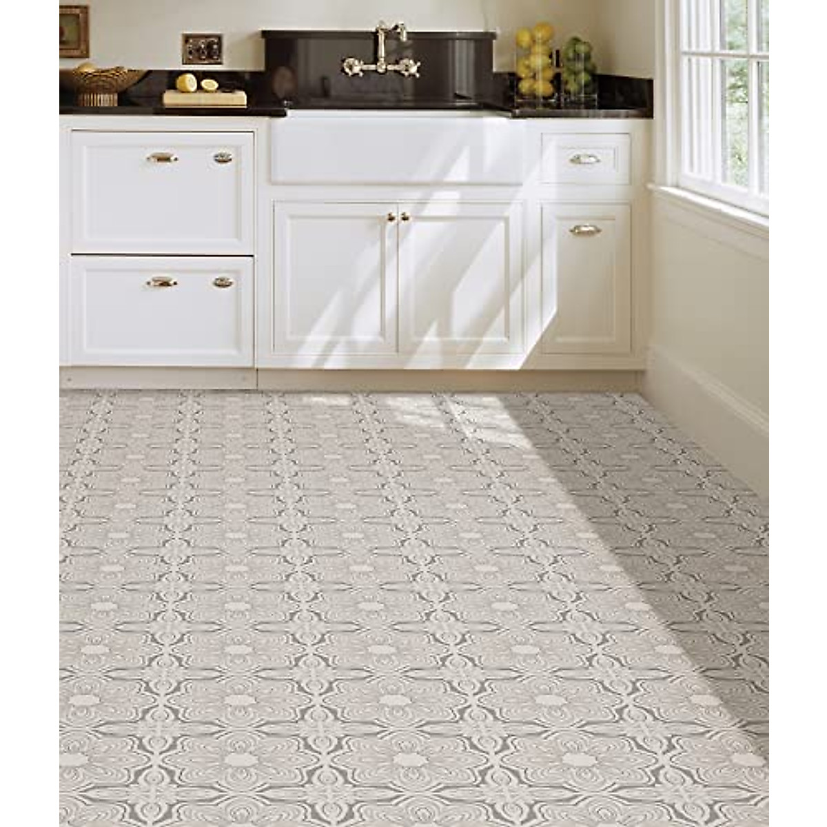 FloorPops FP3896 Marshall Peel & Stick Floor Tiles, Grey