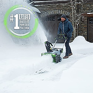 EGO Power+ SNT2112 Peak Power Snow Blower with Steel Auger - 5.0Ah Battery and Dual Port Charger Included, Black & BA2800T 56-Volt 5.0 Ah Battery with Upgraded Fuel Gauge (3rd Generation)