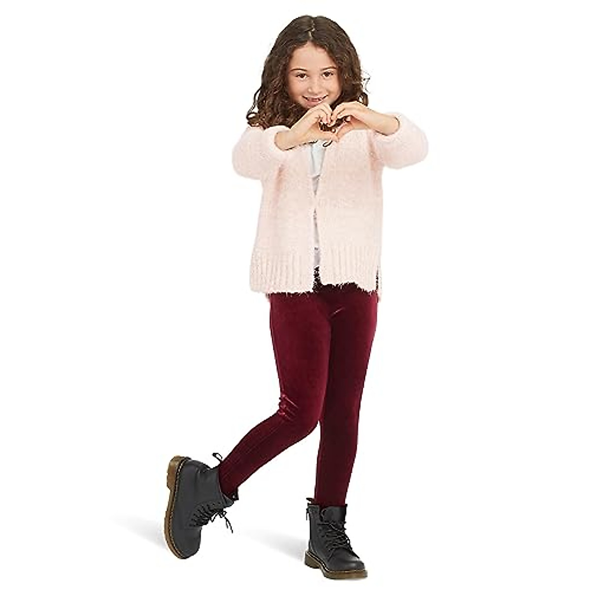 SPANX Girl's Girls Velvet Leggings (Little Kids/Big Kids) Rich Burgundy (Velvet) SM (7-8 Little Kid/Big Kid)