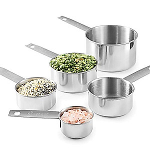 Stainless Steel Measuring Cups, Laxinis world 5 Piece Stackable Measuring Set (1)