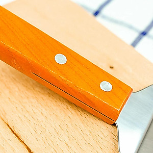 1 Piece Pie Server Stainless Steel Pie Server Shovel Cake Holder Transfer Triangular Transfer Spade Spatula Baking Server Shovel with Wooden Handle
