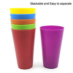 KOXIN-KARLU Unbreakable 32-ounce Plastic Restaurant-Style Beverage Tumblers Ice Tea Glasses | set of 12 in Multicolor