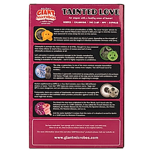 GIANTmicrobes Tainted Love Themed Gift Box - Learn About Health with This 5-Piece Box Set of 3” STIs, Unique Gift for Students, Educators, OBGYNs, and Anyone with a Healthy Sense of Humor