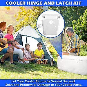 Cooler Hinge and Latch and Screws Kit, High Strength Cooler Latch Replacement Parts. Ice Chest Plastic Hinges, Latch Posts, and Screws, The Best Option for Repairing and Replacing Cooler Parts.