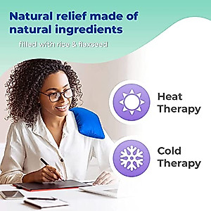 My Heating Pad for Pain Relief - Moist Microwavable Heating Pad for Joints and Muscles Relief - Microwave Hot Pack Heat Pad for Cramps - Calming Chilled or Heated Pad Therapy - 1 Pack Blue