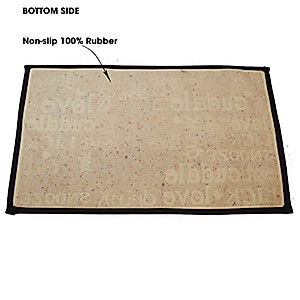 PetRageous 10218 Cuddles Tapestry Dog and Cat Non-Skid Machine Washable Placemat for Pet Feeding Areas with Rubber Backing 13-Inch by 19-Inch for Dogs and Cats, Multi-Colored, Off-White