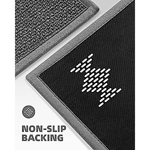 Color&Geometry Kitchen Rugs and Mats Non Slip Washable, Absorbent Kitchen Mats Woven Kitchen Runner Rug Easy to Clean Kitchen Floor Mats for in Front of Sink, Laundry Room, Hallway, 17”x71”, Grey