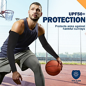 BMHOLU UV Sun Protection Compression Arm Sleeves for Men & Women,Cooling Athletic Sports Sleeve for Football, Golf,Volleyball