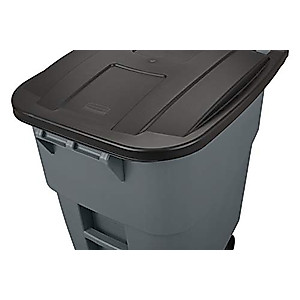 Rubbermaid Commercial Products BRUTE Rollout Trash/Garbage Can/Bin with Wheels, 50 GAL, Blue, for Restaurants/Hospitals/Offices/Back of House/Warehouses