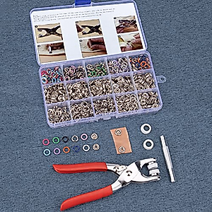 Clatoon 200 Sets Metal Snaps Buttons with Fastener Pliers Press Tool Kit Perfect for DIY Crafts Clothes Hats and Sewing (10 Colors,9.5mm)
