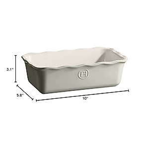 Emile Henry Pearl Gray Modern Classic Loaf Pan, 10 x 5.8 x 3.1 inches / 1.4 qt