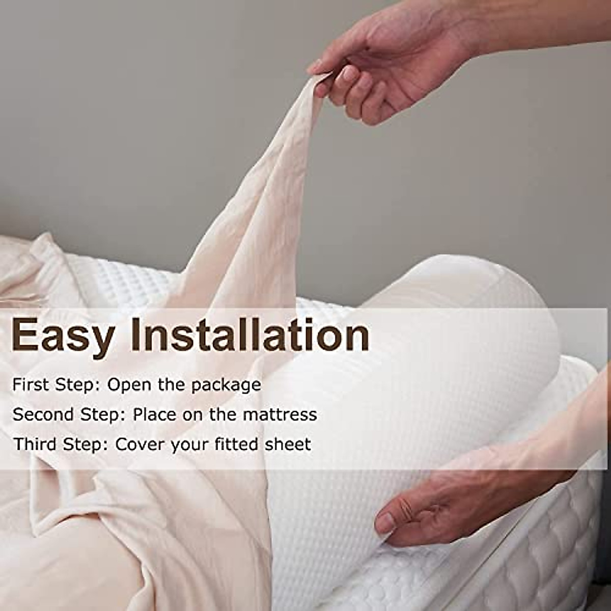 YIHATA Bed Bumpers for Toddlers 1 Pack Bed Rail for Toddlers Foam Safety Bed Guard Rail for Kids with Non-Slip Water Resistant and Washable Cover Bed Bumper for Twin, Queen, King, Full Bed