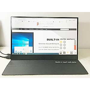 4K Portable Monitor Touchscreen Automatic Rotate 17.3 Inch UHD 3840x2160 Wireless Display Airplay Miracast Monitor for Phone HDMI USB C Monitor Vesa Mount HD Laptop Display (Battery Monitor)