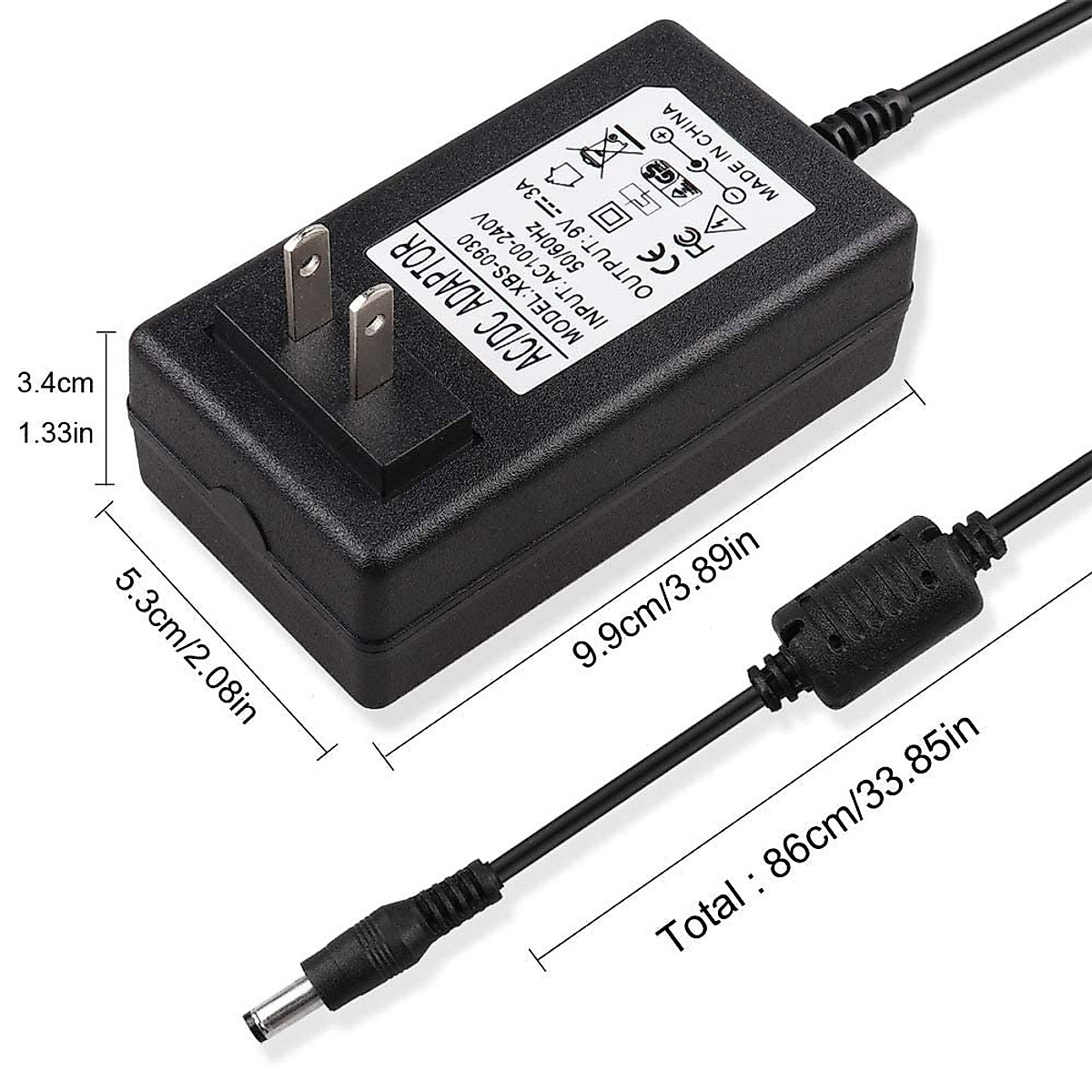 AlloverPower 9V 3A 27W DC Power Supply Adapter Power Cord Charger for Schwinn Exercise Bike or Arduino UNO R3, for Crosley Cruiser CR8005A, for Elliptical Trainer【NOT for Pedal】