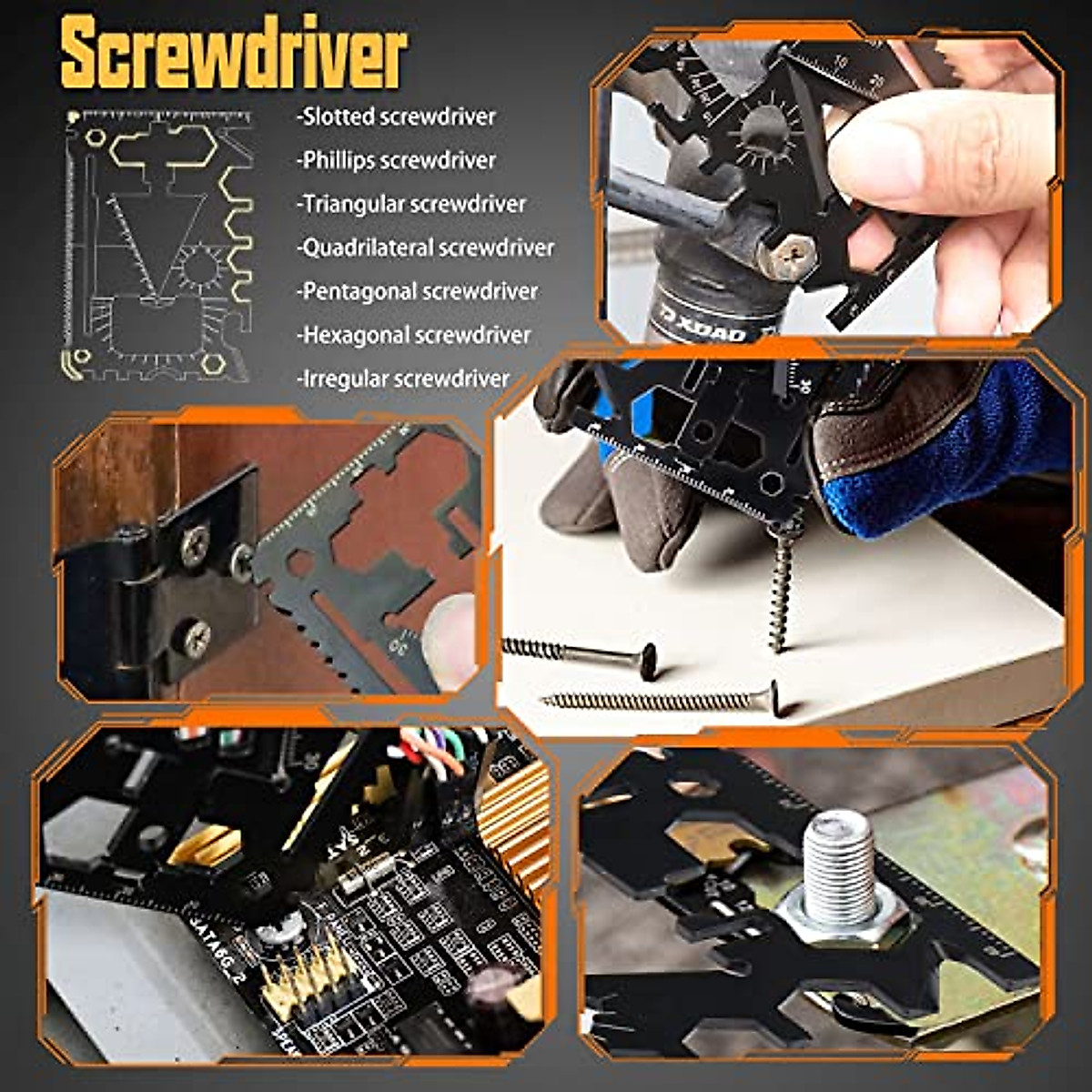 Wallet Multitool Card Bike Quick Repair Home Improvement Tools Key Chain Wallet Tools, Stocking Stuffers Christmas Birthday Gifts for Dad Father Boyfriend Husband Him