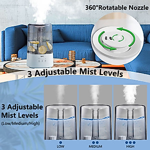 Humidifiers for Bedroom Large Room, QDH 3.5L Cool Mist Humidifier, 26dB Quiet Ultrasonic Air Humidifiers for Plant, Baby, Nursery, Office, & Indoor Plants - Lasts Up To 36 Hours