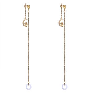 AoedeJ Anti-lost Holder Earrings for AirPods 14K Gold Plated Wireless Earbuds Earrings Dangle Earring Wireless Earphone Holder Strap Compatible with AirPods Pro 1 & 2 (Ear Stud-1)
