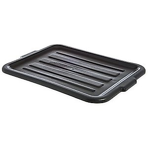 Carlisle FoodService Products N4401203 Comfort Curve™ Ergonomic Wash Basin Tote Box Lid, Universal, Black (Pack of 12)