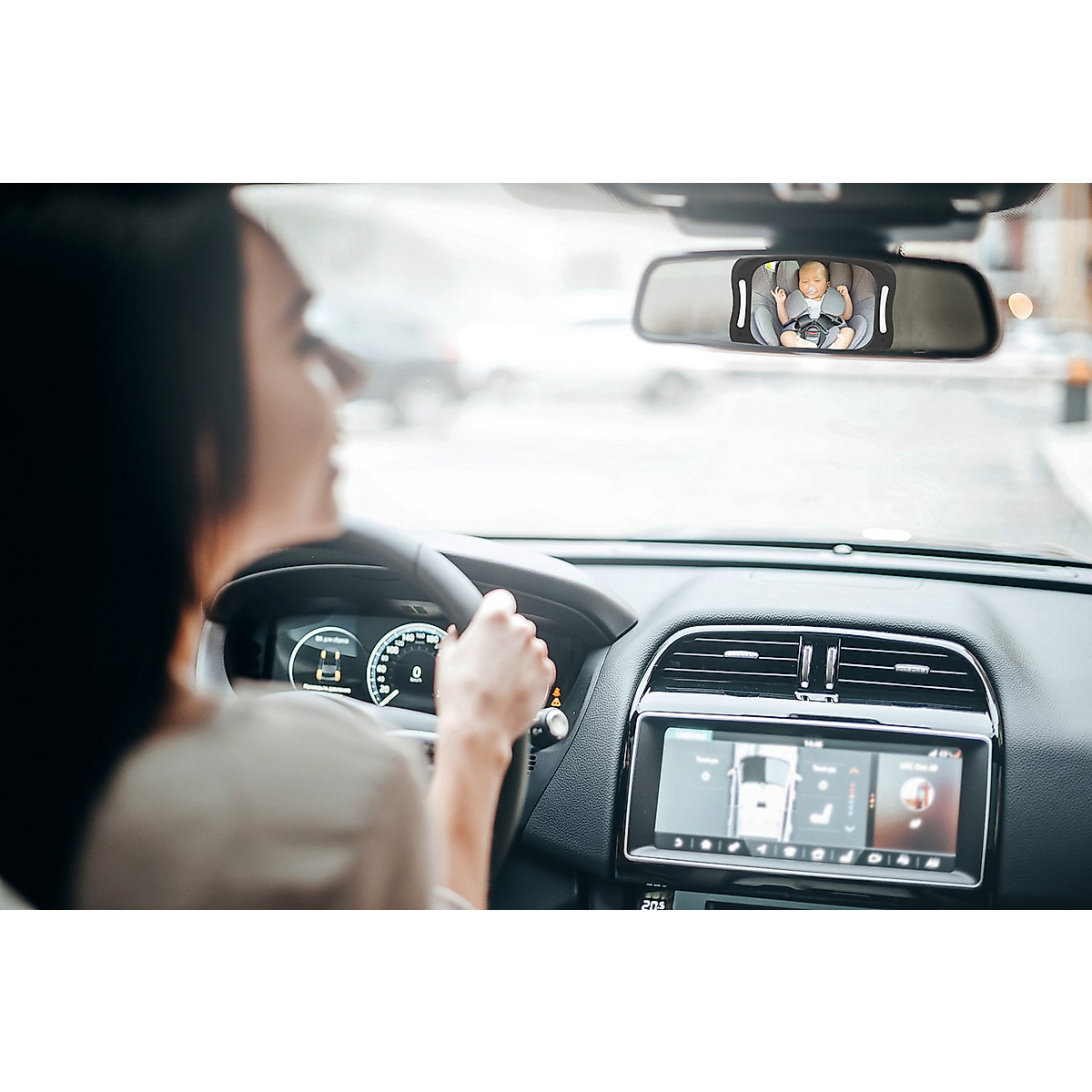 Baby Car Mirror with Remote Control Soft Led Light Shatter-Proof Acrylic Baby Mirror for Car, Rearview Baby Mirror-Easily Observe Baby's Every Move, Safety and 360 Degree Adjustability…