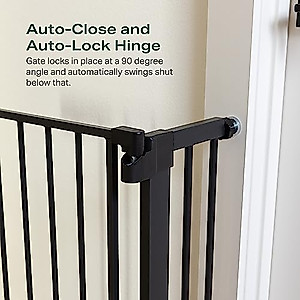 Mom's Choice Awards Winner-Cumbor 29.7"-51.5" Baby Gate Extra Wide, Easy Walk Thru Dog Gate for The House, Auto Close Safety Pet Gates for Stairs, Doorways, Child Gate Includes 4 Wall Cups, Black