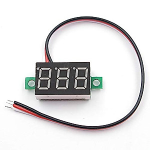 (5 Pack) JacobsParts DC 0-30V 3-Wire Voltmeter 3-Digit LED Display Panel Volt Meter Digital Voltage Tester (Red)