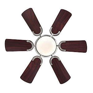 Westinghouse Hadley 30 Inch Brushed Nickel Finish Ceiling Fan with 6 Reversible Blades and Bowl Light Kit with 1 Candelabra Base Light Bulb