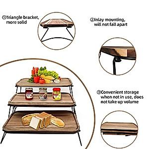 3 Tier Serving Tray,Tiered Tray Stand,Tiered Serving Tray(Bases are Collapsible and Can Be Used Alone Or Together)