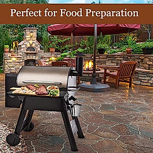 QuliMetal Gill Folding Front Shelf for Traeger Pro 22, Pro 575 and Ironwood 650 Series, Grill Accessories for Traeger Pellet Grills BAC362 Folding Shelf, 25 x 12 Inches
