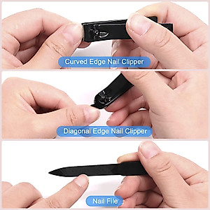 Fangze Tweezers and Fingernail Clippers Kit, 8 Pcs Professional Tweezer Nail Clipper Set Stainless Steel Manicure Tools with Case for Men Women