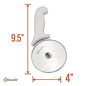 Bleteleh Pizza Cutter, Pastry Cutter, Professional Food Service Quality, 4-inch Stainless Steel Wheel Blade