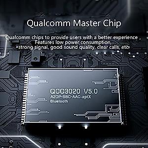 【Qualcomm Chips】 Bluetooth Headset, Wireless Headphone Business earpiece CVC8.0 Dual mic Noise Reduction V5.0 Earbuds HiFi Sound Quality 10 Hrs HD Talk Suitable for Sports/Business/Driver Driving