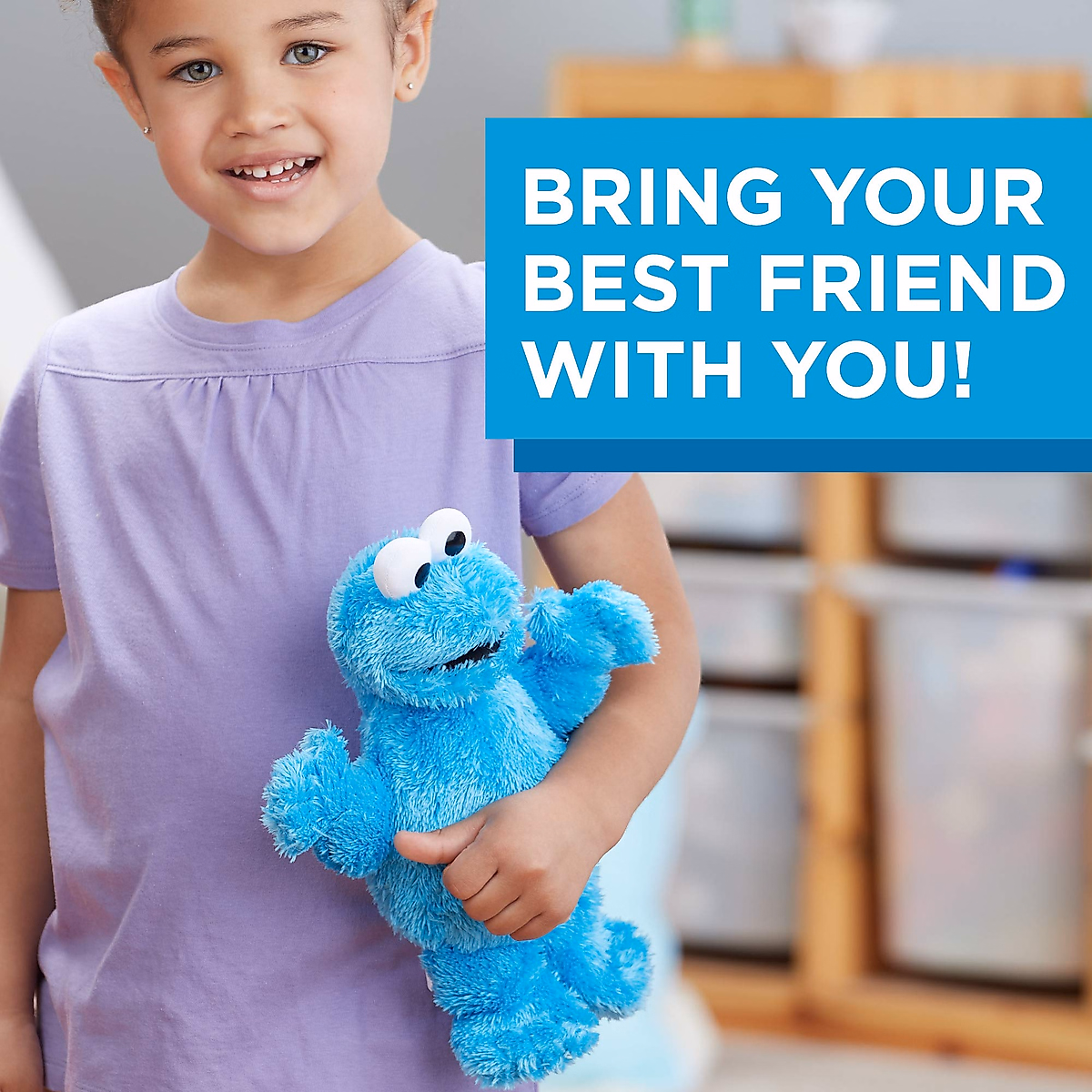 10-inch Sesame Street Mini Plush Cookie Monster Doll: Toy for Toddlers, Preschoolers & 1 Year Olds