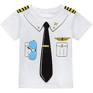 COSLAND Toddler Halloween Shirt Baby Boys Pilot T-Shirt 3T
