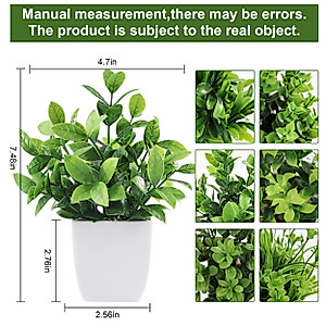 Der Rose 6 Pack Fake Plants Mini Artificial Plants for Home Office Farmhouse Bathroom Shelf Decor Indoor