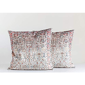 Creative Co-Op Creative Co-Op Cotton Distressed Print Pillow, Multicolor