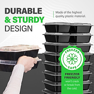 Ez Prepa - 10 Pack Bento Box Meal Prep Containers - Adult Bento Box & Lunch Box Containers - Dishwasher Safe Lunch Containers - Bento Lunch Box & Snack Containers - Meal Prep Container Microwave Safe