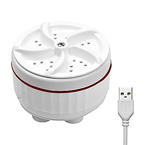 Andoer Ultrasonic Turbo Washing Machine Portable Mini Washer with USB Power Supply Suction Cups for Home Travel Business Trip