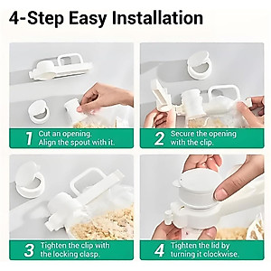 Grolomo Food Bag Sealing Clip With Pour Spout, Seal And Pour Bag Clip For Cereal, Snacks, And More (2pcs)