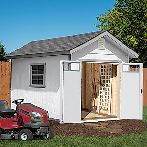Handy Home Products Beachwood 8x12 Do-it-Yourself Wooden Storage Shed Tan