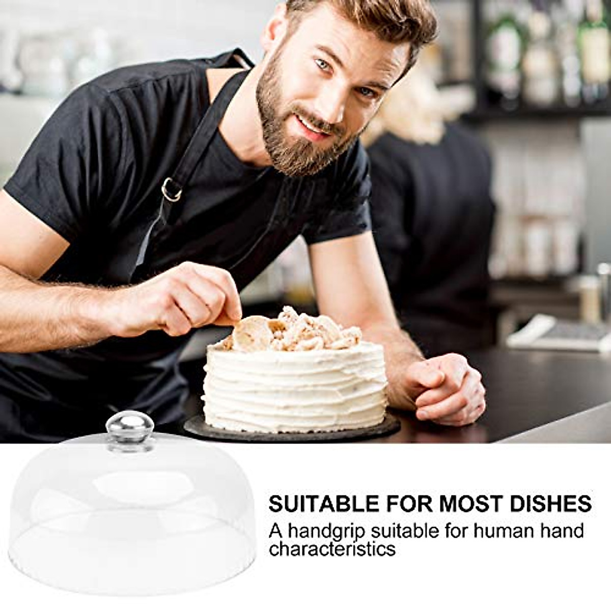 DOITOOL Cake Stand Cover Desert Cloche Plastic Cake Cover Snack Tray Round Display Cake Plate Serving Platter Punch Bowl Food Tent 26x11cm