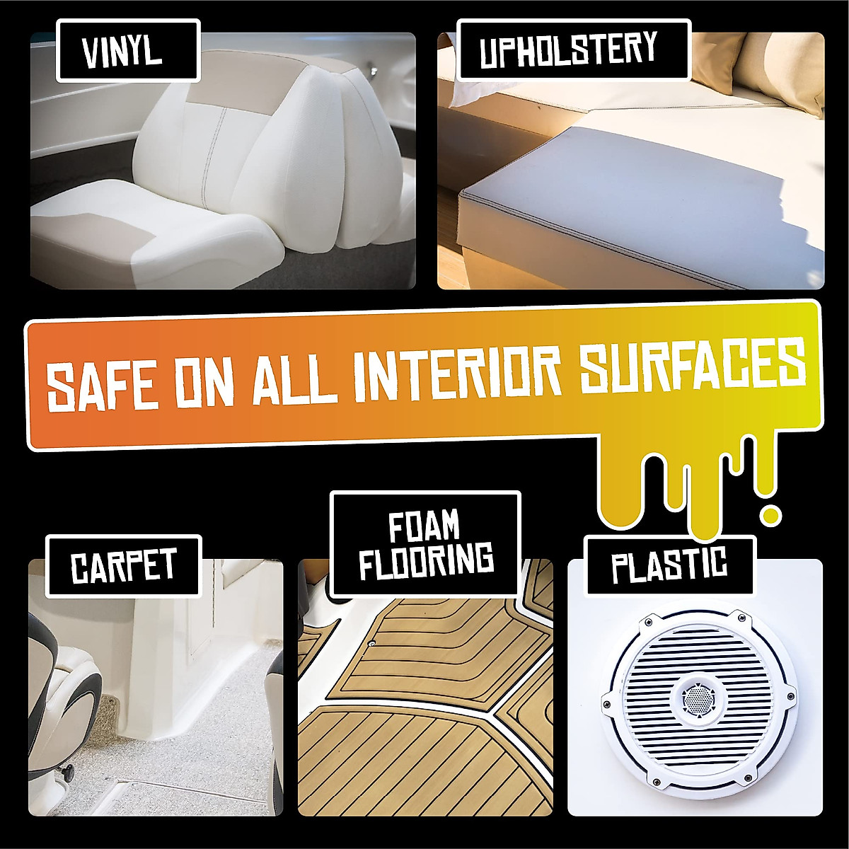 Boat Juice Interior Boat Cleaner - Boat Seat Cleaner, Boat Vinyl Cleaner and Protectant, Boat Upholstery Cleaner & Carpet Cleaner, Cleaning Supplies, Boat Accessories 32oz (1 G)