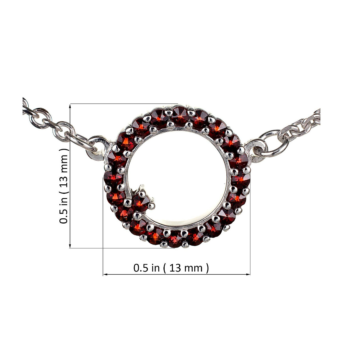 ZIKLARS Bohemian Garnet Circle Necklace