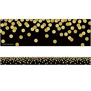 Teacher Created Resources Black Confetti Straight Border Trim (TCR8880)