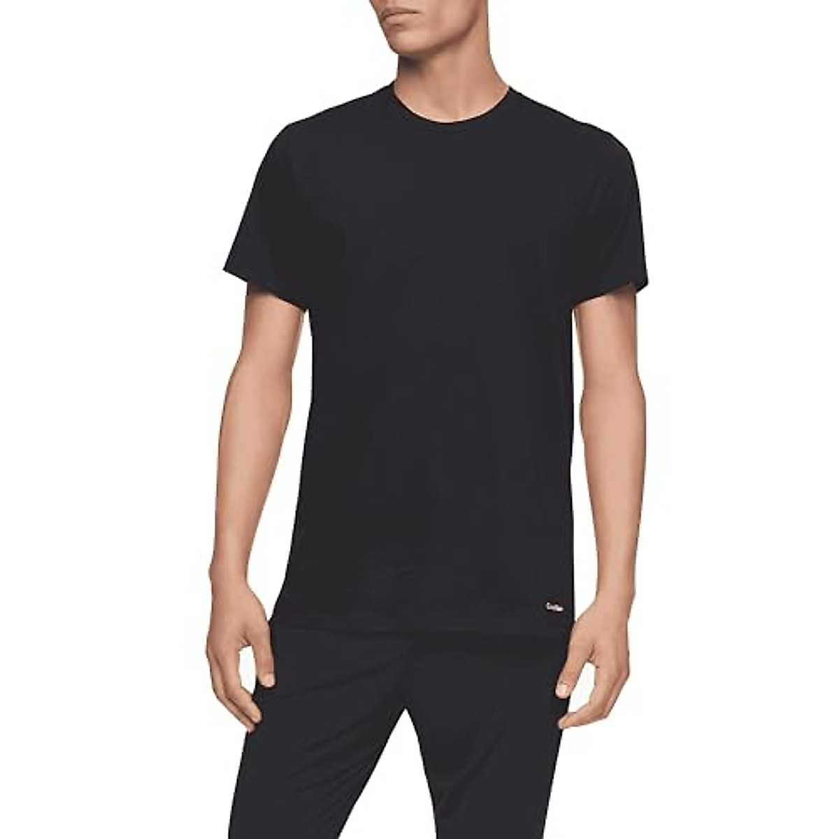 Calvin Klein Men's Cotton Classics 3-Pack Undershirts, 3 BLACK - CREWNECK, XL