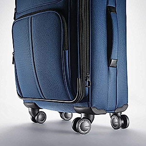 Samsonite Leverage LTE Softside Expandable Luggage with Spinner Wheels, Poseidon Blue, Checked-Medium 25-Inch