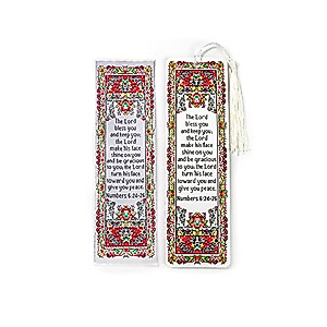 Fabric Bible Bookmark with Bonus Tassel Bookmark - Numbers 6:24-26: The Lord Bless You Bible Book Markers - Christian Bookmarks for Women & Men - Religious Bookmarks - Christian Gifts for Women