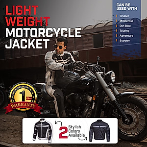 WICKED STOCK Motorcycle Jacket-Biker Jacket-CE Armor Motorcycle Jacket Men-High Visibility Motorcycle Jacket with Armor