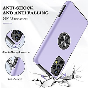 JAME Designed for Samsung Galaxy A32 5G Case with 2 Pack Tempered Glass Screen Protector Shockproof Scratch Proof Protective Cover with Built-in Magnetic Kickstand for Samsung Galaxy A32 5G, Purple