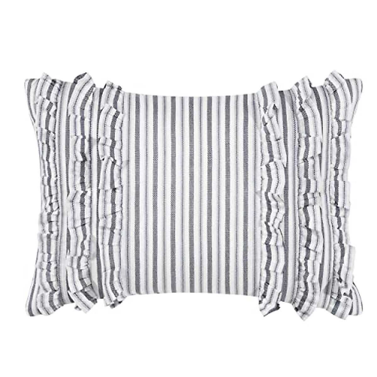 Laura Ashley- King Duvet Cover Set, Reversible Cotton Bedding Set, Includes Matching Sham(s) with Bonus Euro Sham(s) & Throw Pillow Covers (Annalise Floral Grey, King)